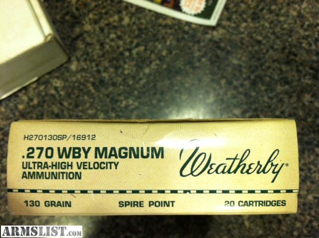 ARMSLIST - For Sale: 1 Box 270 Weatherby Magnum Ammo