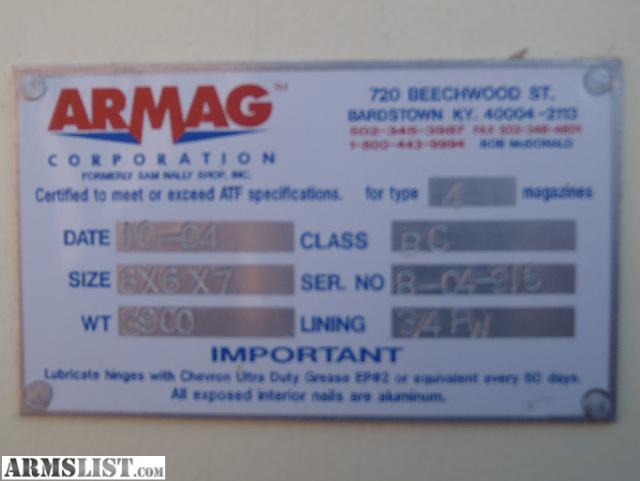 ARMSLIST - For Sale: ARMAG Explosive Magazine - Type 4